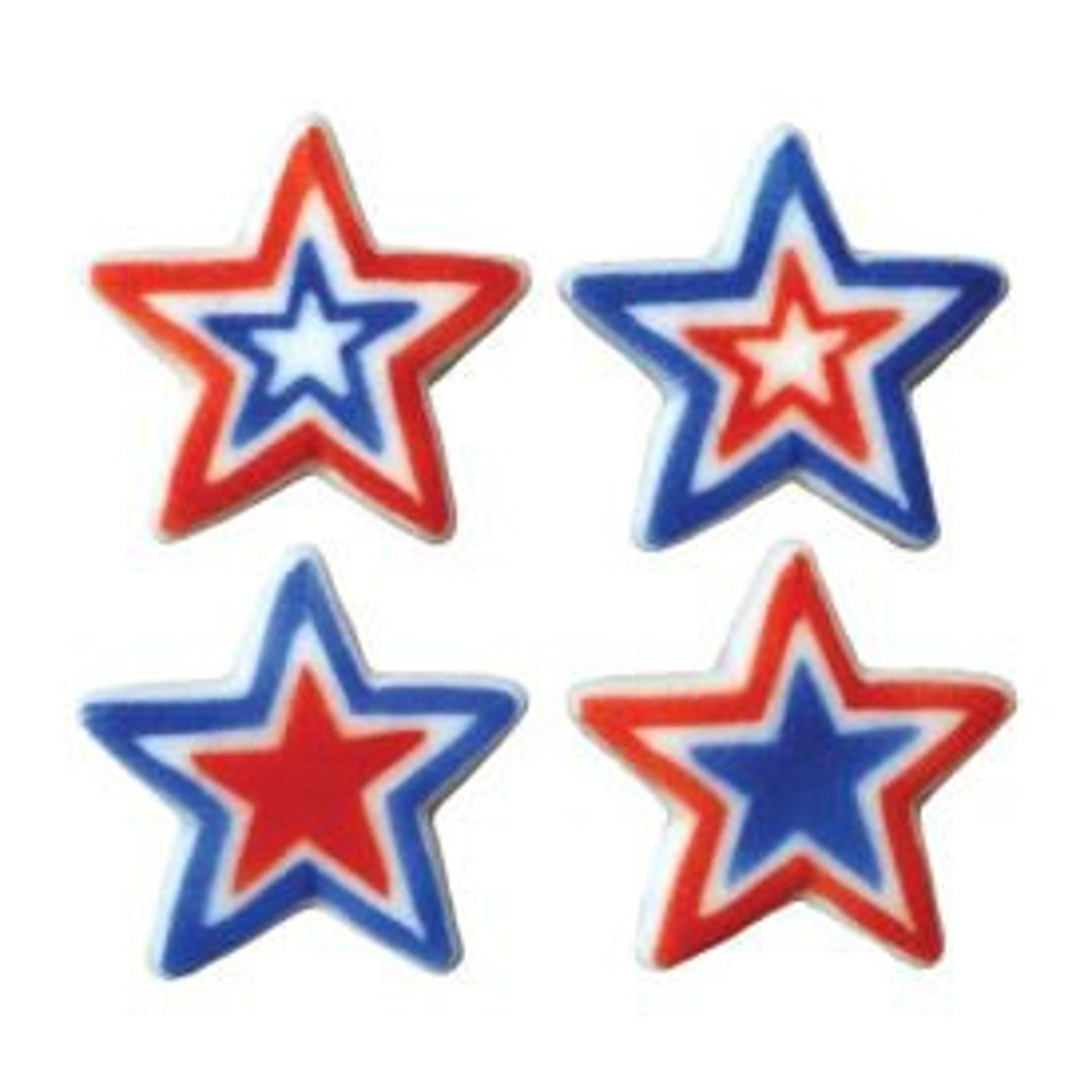Large Patriotic Stars Edible Sugar Dec Ons - Etsy