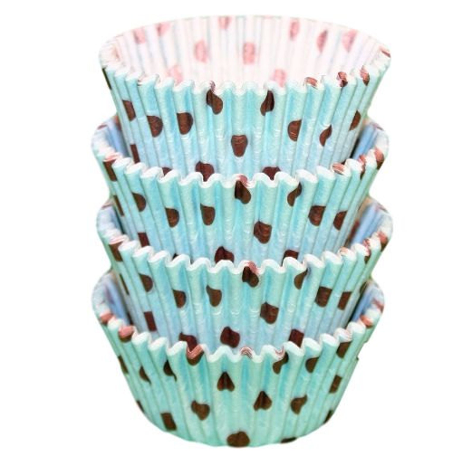 Blue With Brown Polka Dot Baking Cups Standard - Etsy