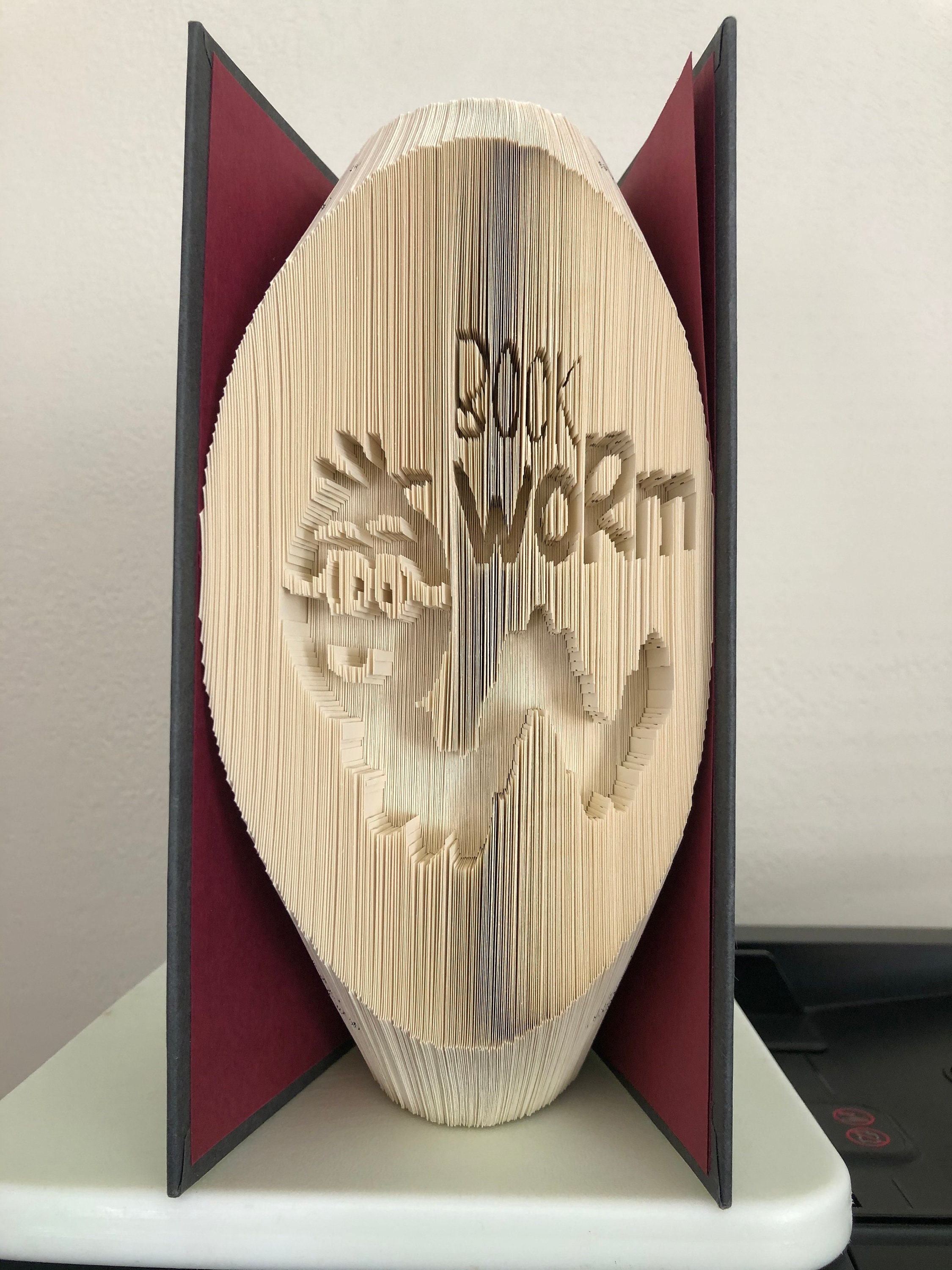 Book Worm Finished Folded Book Art Unique Gift - Etsy