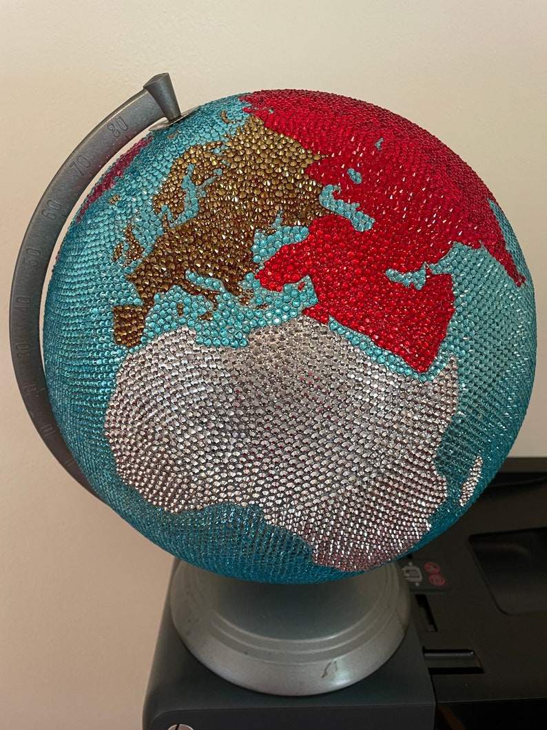 Rhinestone World Globe - Etsy