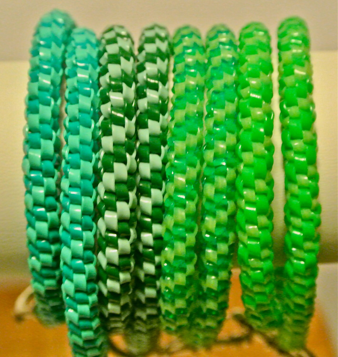 Woven Double Wrap Plastic Bracelet, Mixed Colors, Families- Blues and ...