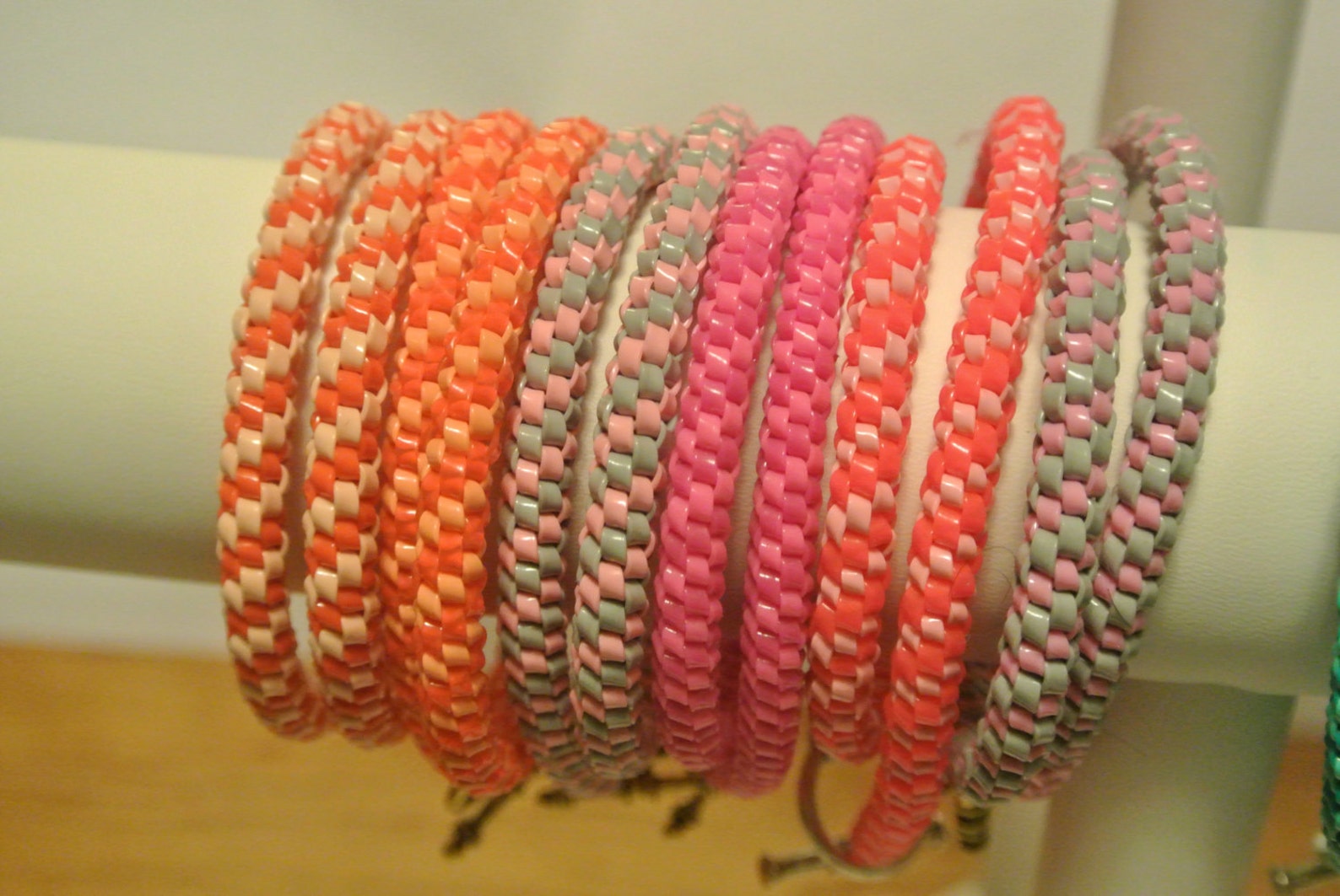 Woven Double Wrap Plastic Bracelet Mixed Colors Families | Etsy