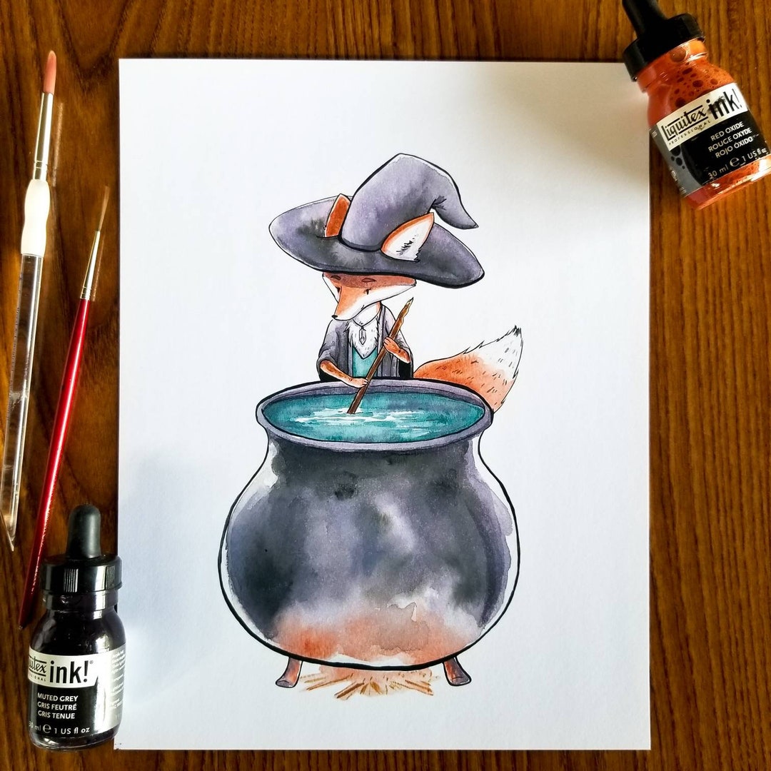 Potion Making Fox - Print - Etsy