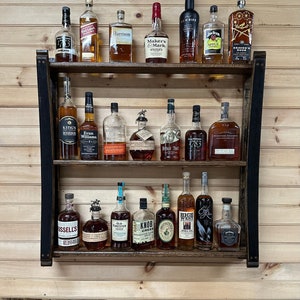 Whiskey Barrel Shelf/man Cave Furniture/bourbon Bar/alcohol Shelf/bar ...