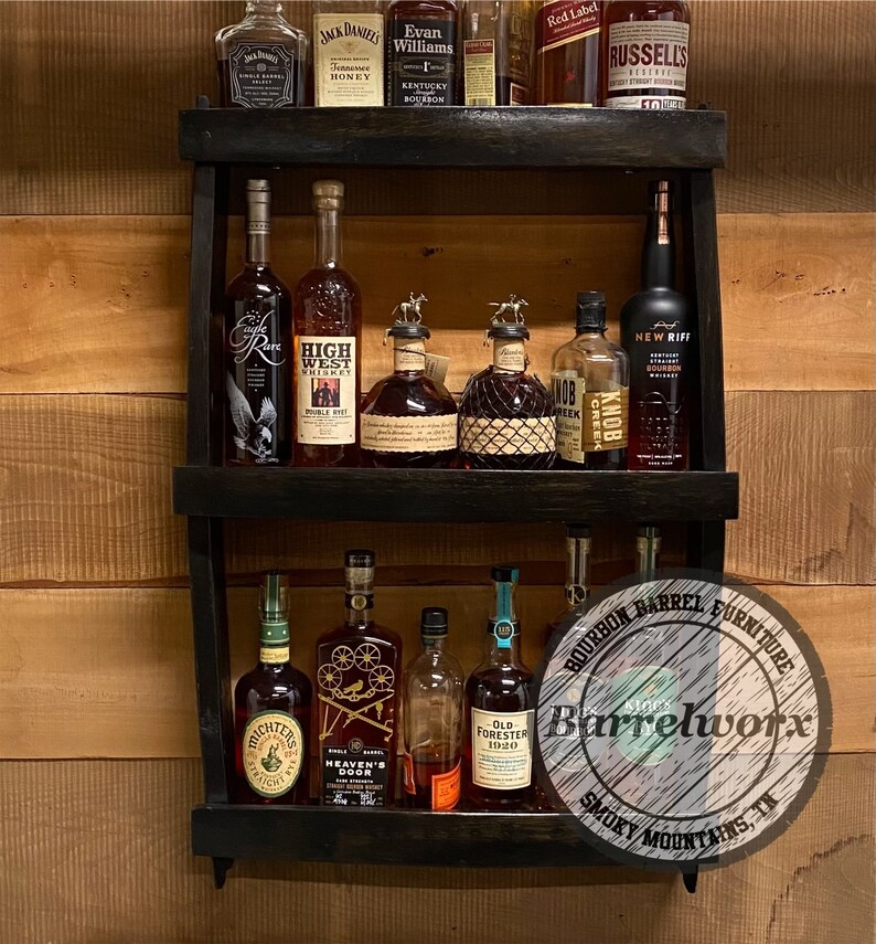 Bourbon Barrel Cabinet/bar Shelves/bar Cart Decor/wall Display - Etsy