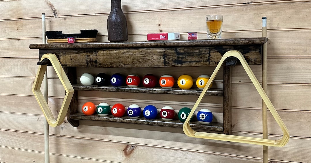Game Shelf/barrel Furniture/man Cave Furniture/billiard Balls/pool Ball ...