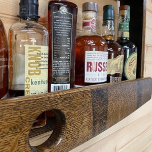 Bourbon Barrel Bar Shelf: American Oak Liquor & Wine Rack - Etsy