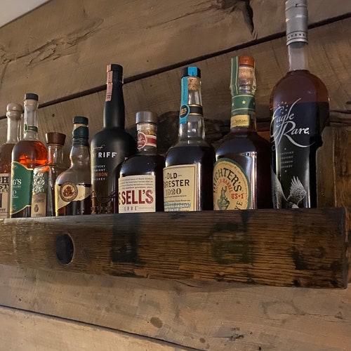 Bar Shelves/whiskey Barrel Wood/rustic Wall Shelf/unique - Etsy