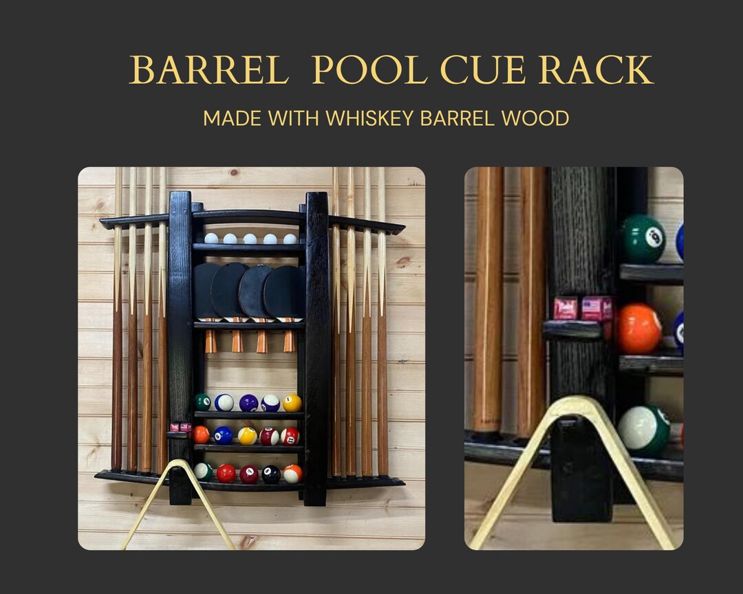 Pool Cue Rack/bar Furniture/barrel Furniture/pool Stick/man Cave ...