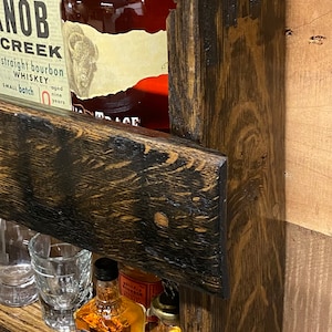 Wall Mounted Whiskey Bar Cabinet With Cocktail Shelf and Shot Glass ...