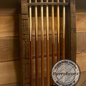 Pool Cue Rack/bourbon Barrel Wood/8 Ball Pool/barrel Furniture/whiskey ...