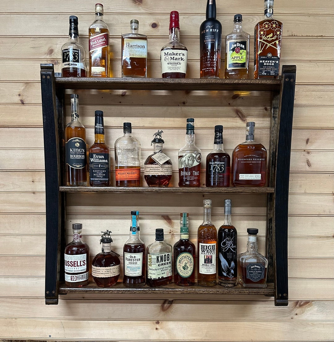 Whiskey Barrel Shelf/bourbon Bar/wall Mounted Bar/alcohol Shelf/bar ...