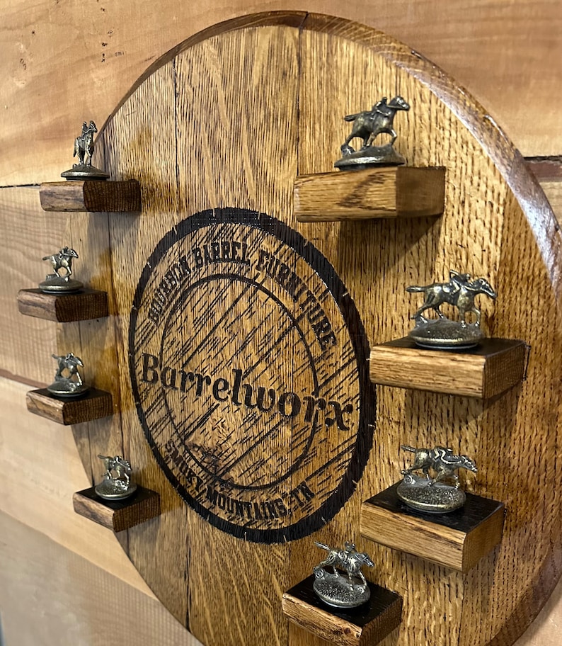 Personalized Blanton’s Horse Display Barrel Head Shelf | Handcrafted ...