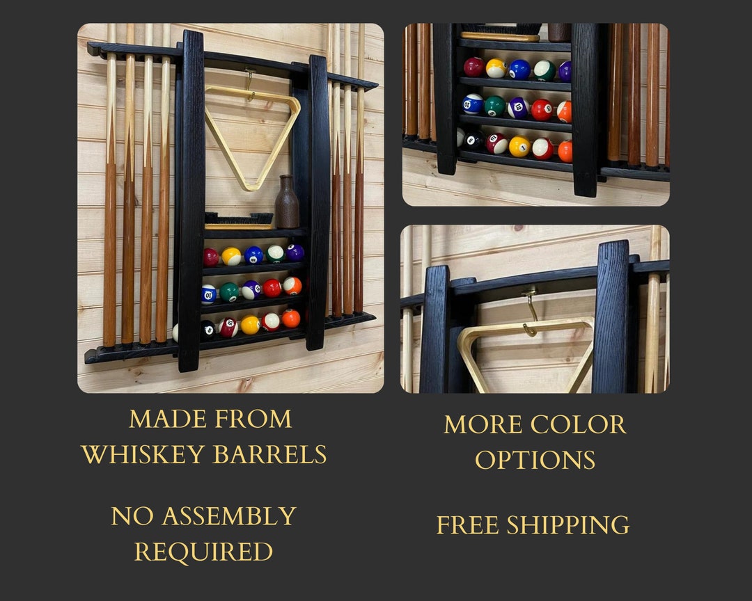 Pool Cue Rack/bourbon Gifts/cue Ball/pool Table/rec Room/billiards ...
