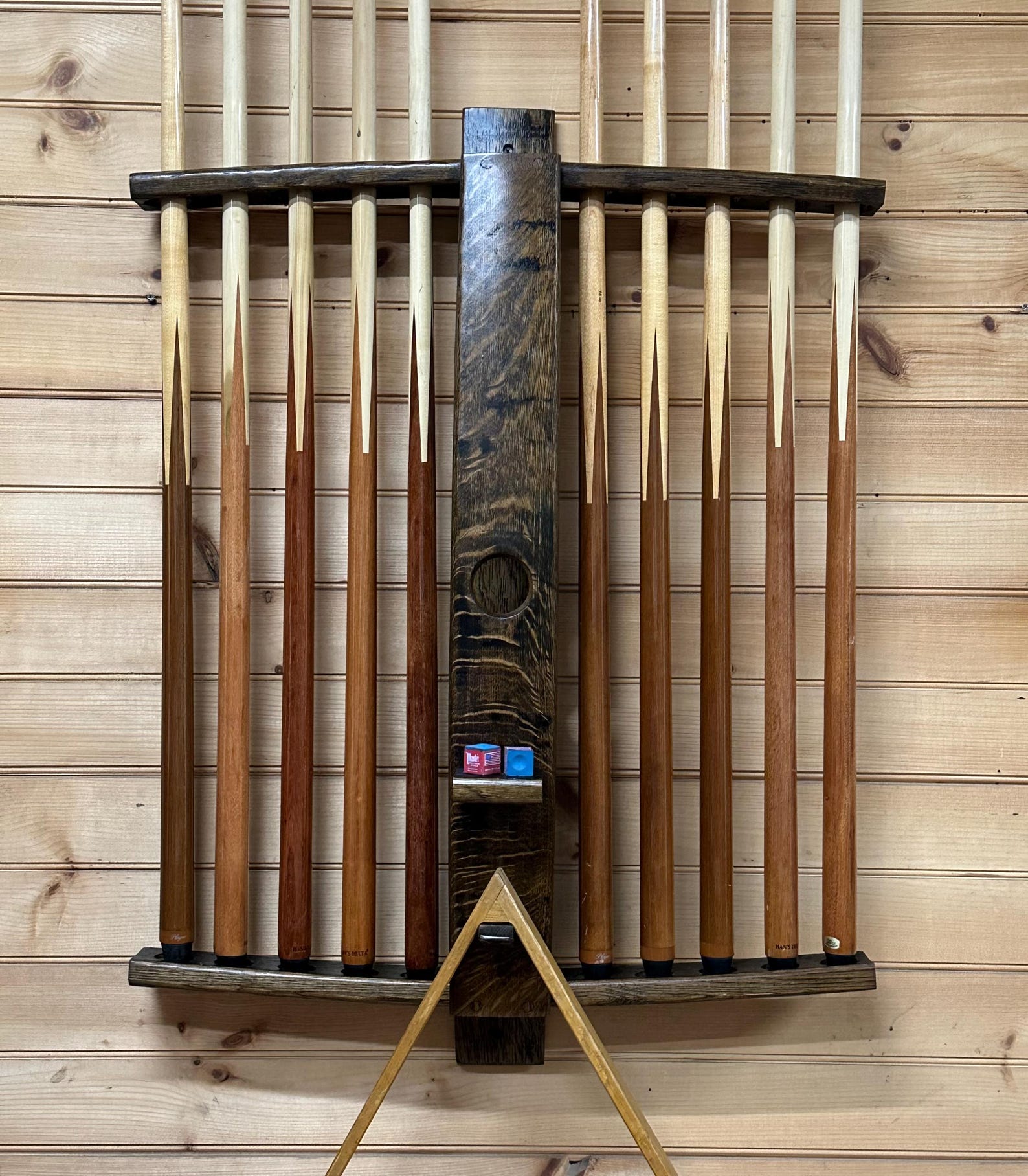 Pool Cue Rack/whiskey Barrel Wood/8 Ball Pool/pool Decor/pool Stick ...