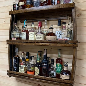 Whiskey Barrel Shelf/bourbon Bar/wall Mounted Bar/alcohol Shelf/bar ...