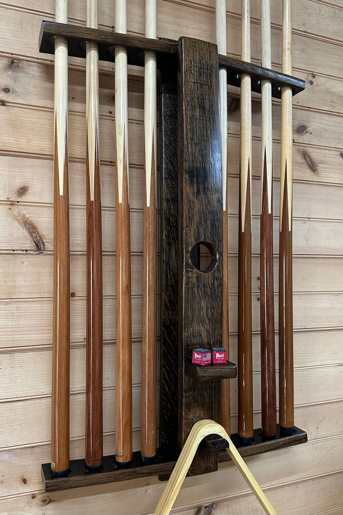Pool Cue Rack/barrel Staves/pool Stick/pool Table/rec Room/whiskey ...