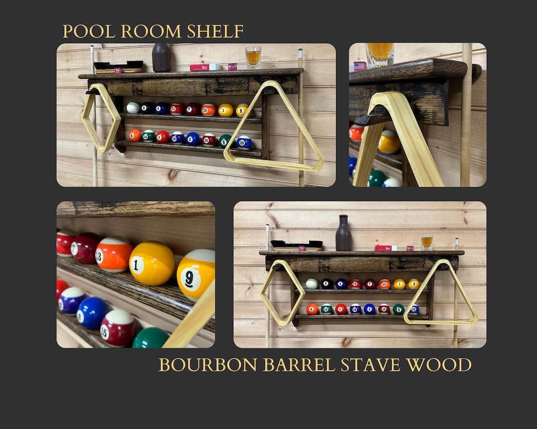 Game Shelf/barrel Furniture/man Cave Furniture/billiard Balls/pool Ball ...