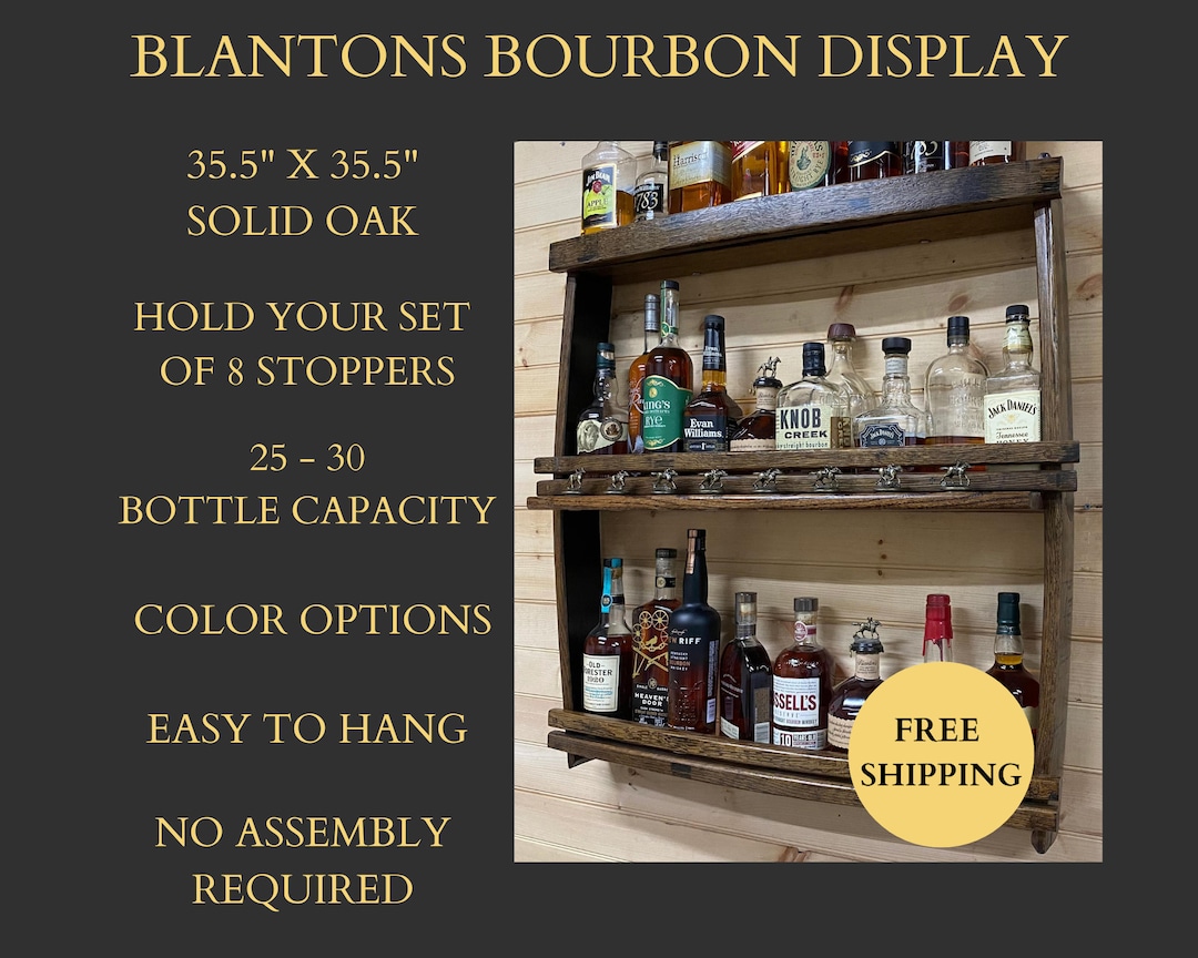 Blanton's Display Shelf | Wall-mounted Bourbon Barrel Stave Rack ...