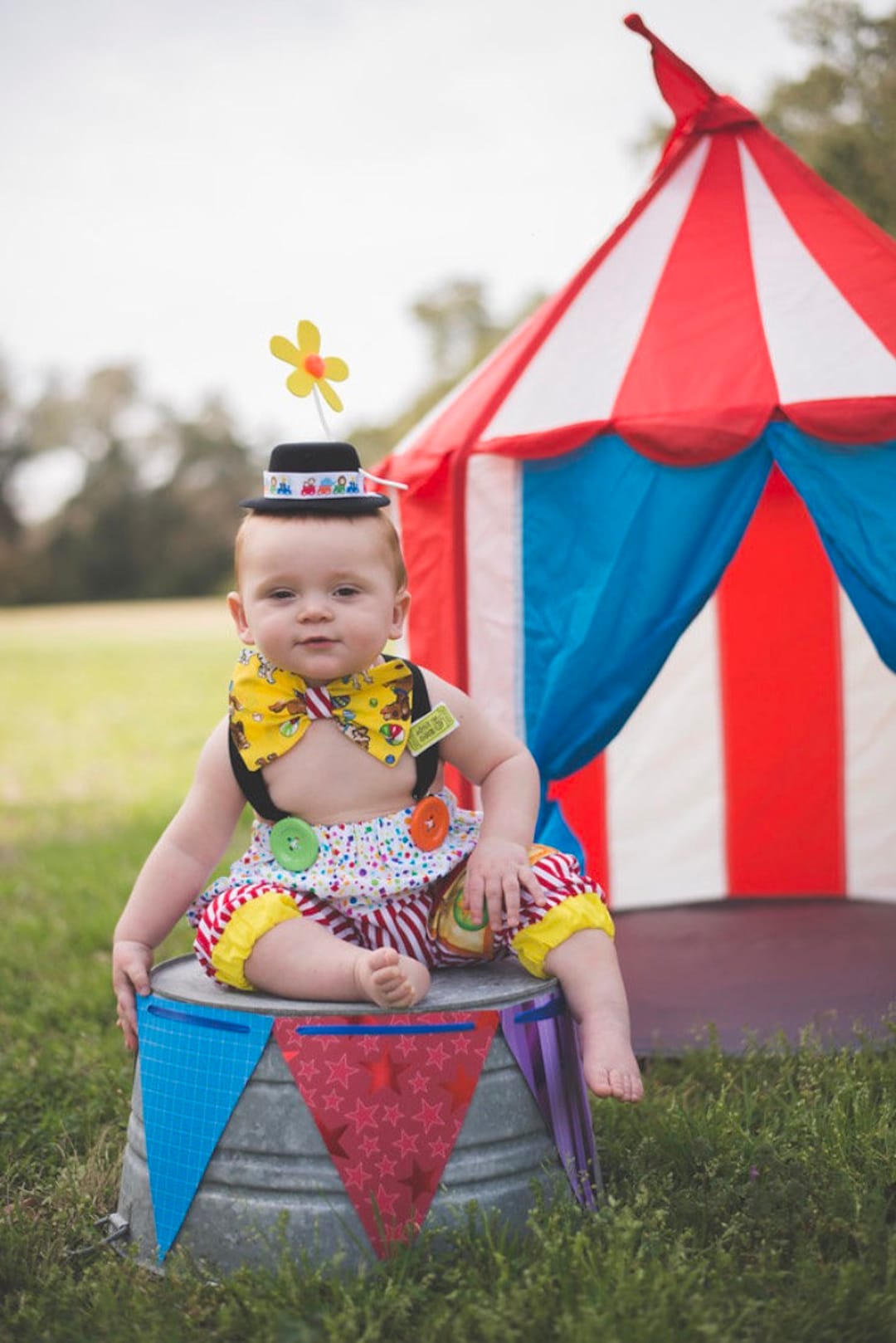 Boys Clown Outfit - Circus Costume - Baby - 1st Birthday - Handmade ...