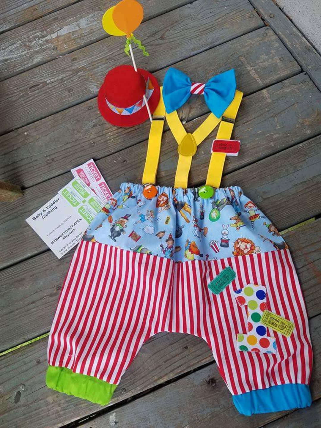 Baby Clown Costume: Personalized Circus Outfit, Carnival Photo Prop - Etsy