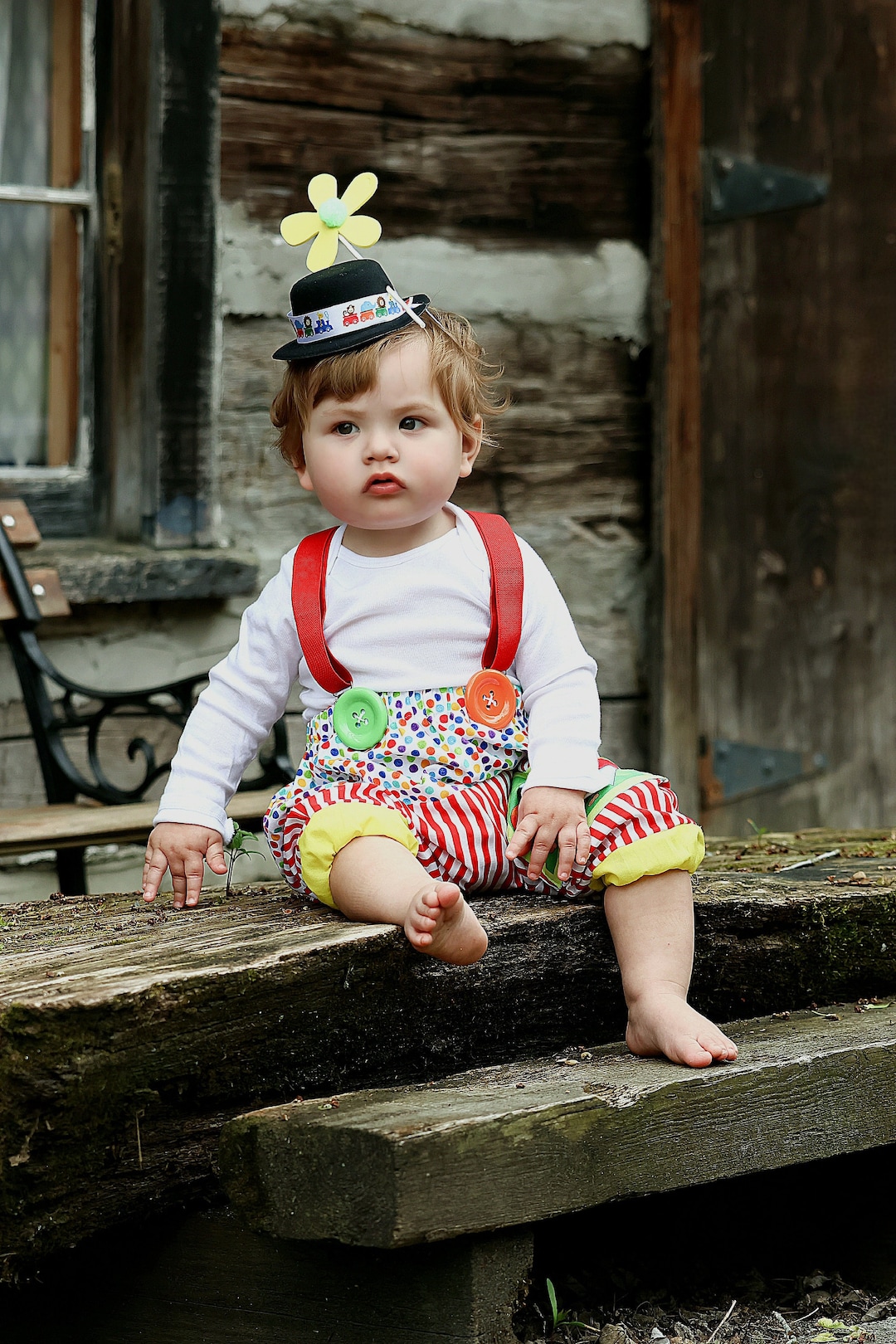 Baby Clown Costume: 1st Birthday Circus Outfit, Photo Prop - Etsy