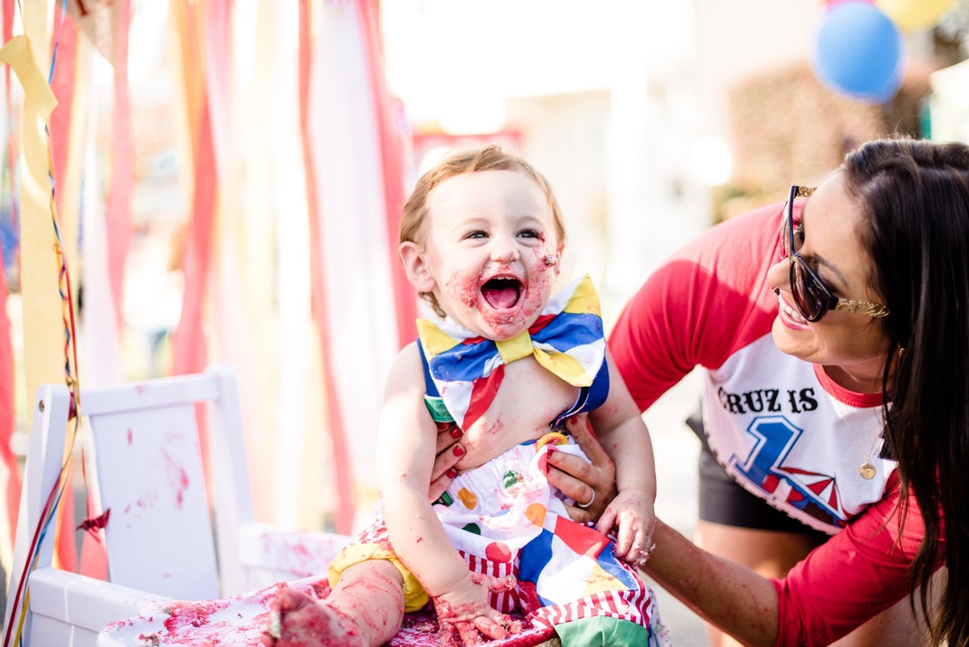Baby Clown Costume, 1st Birthday, Carnival, Circus Birthday, Smash Cake ...
