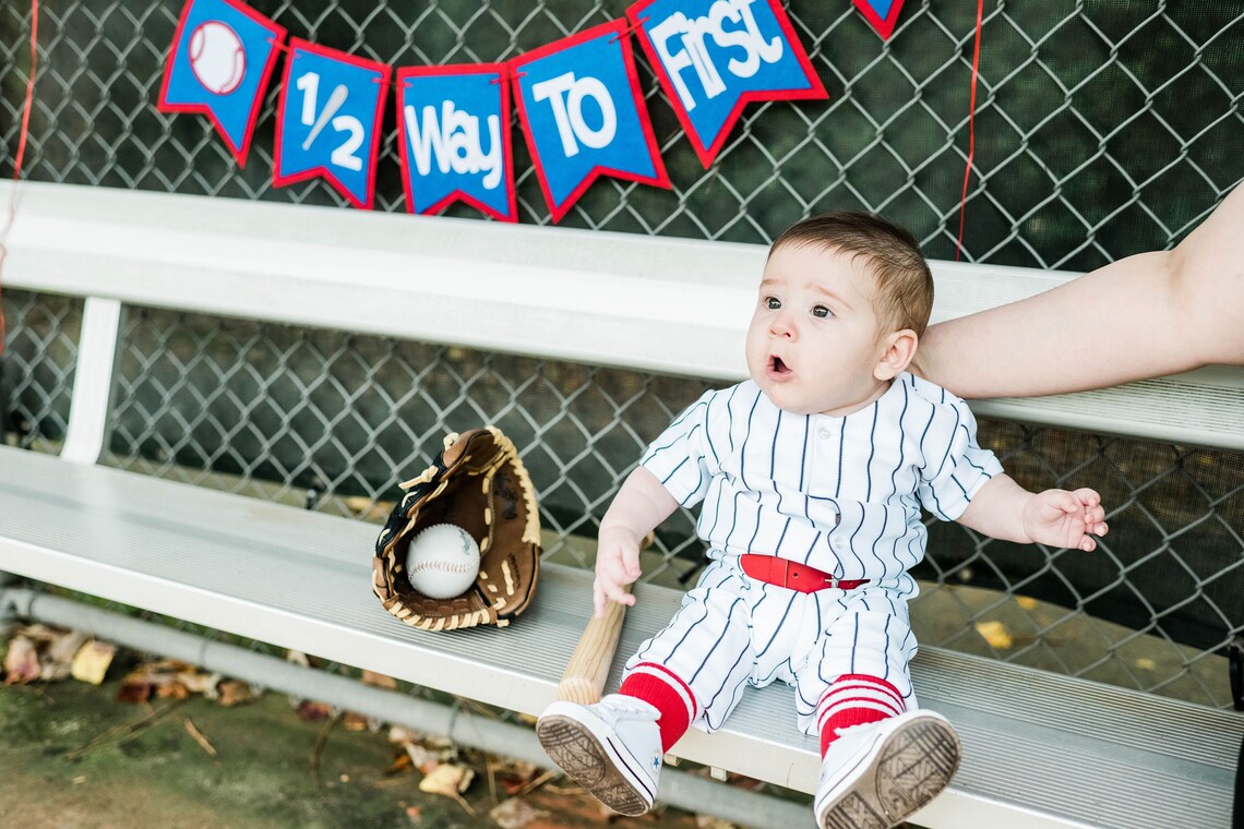 Baby's Half Birthday Baseball Uniform: Jersey & Pants - Etsy