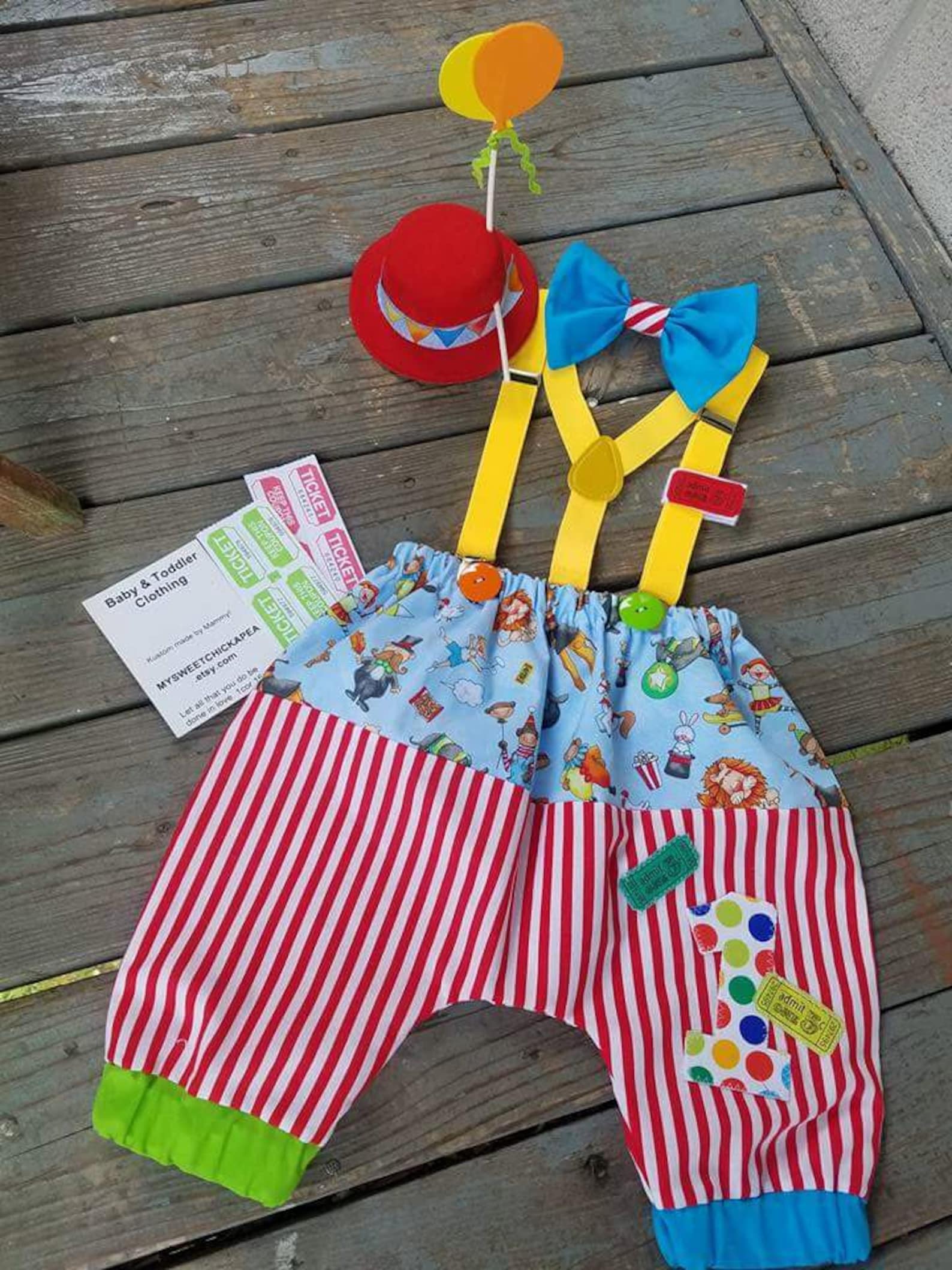 Baby Clown Costume: Personalized Circus Outfit, Carnival Photo Prop - Etsy