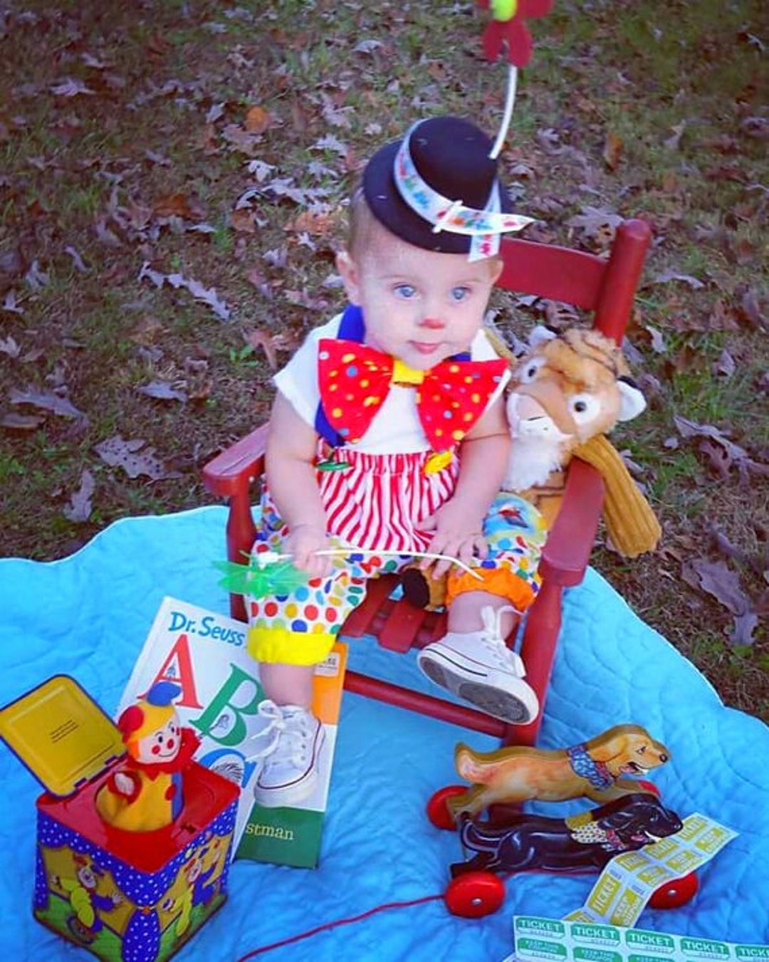Baby Clown Costume 1st Birthday Carnival Outfit Circus Birthday Toddler ...