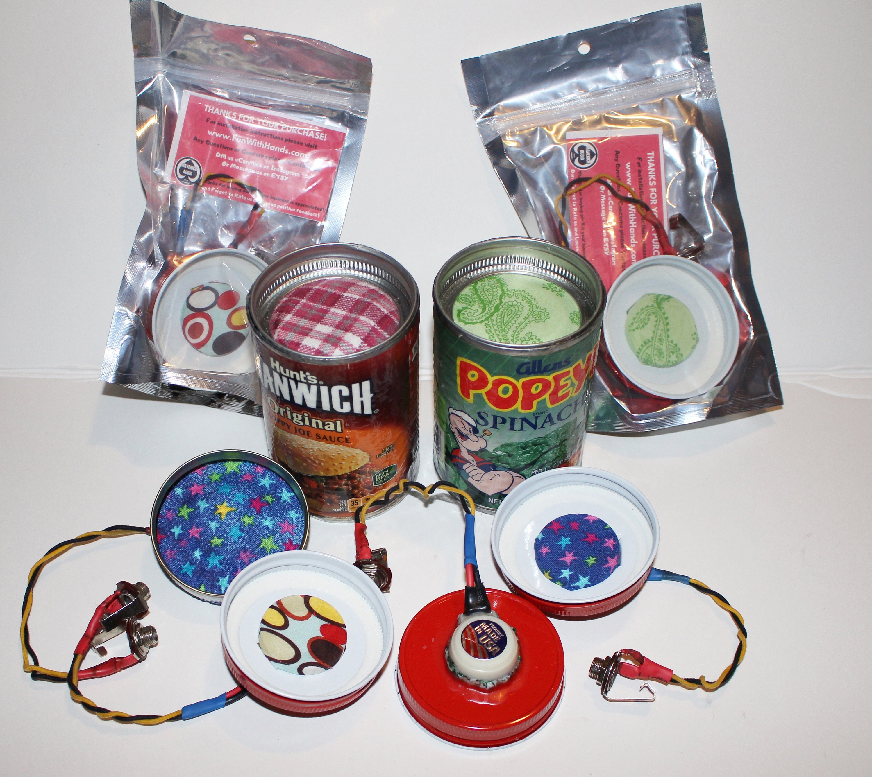 Tin Can Microphone -- Pre Wired Custom Plug and Play DIY Tin Can Mic ...