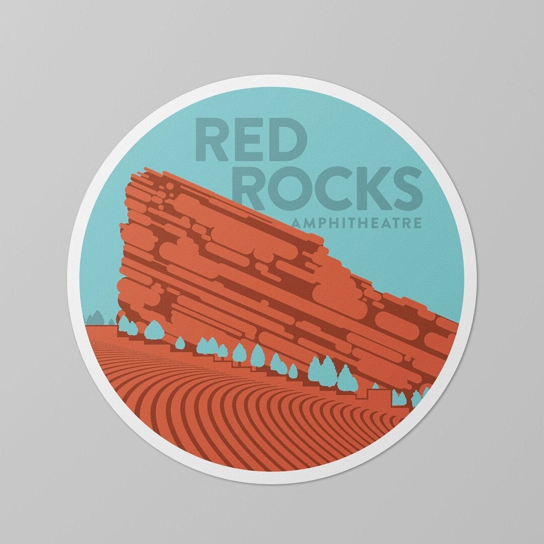 Red Rocks Amphitheatre Sticker: Colorado Landmark, Waterproof Vinyl ...