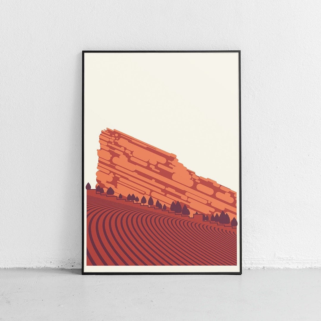Red Rocks Poster Limited Edition Silkscreen | Colorado Mountain Venue ...