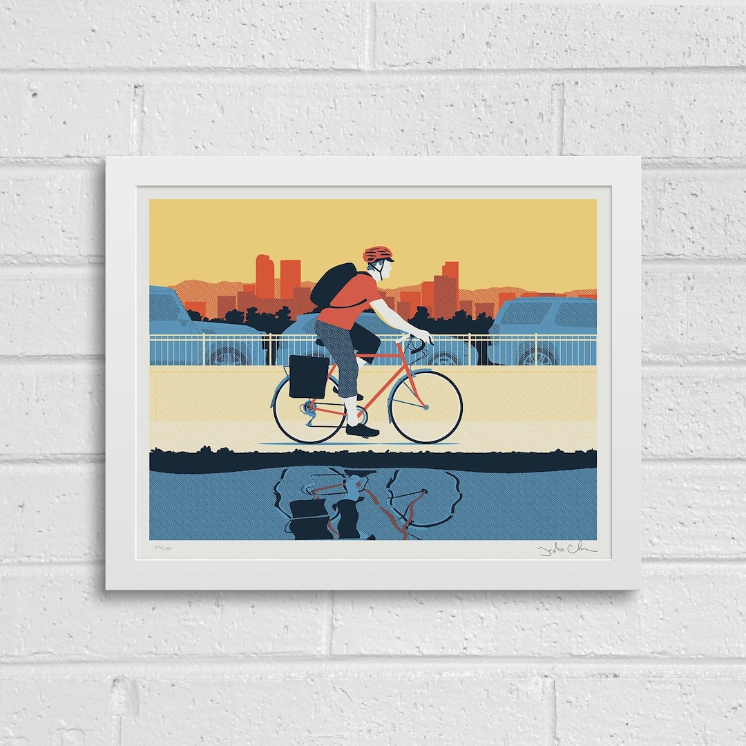 Bicycle Art Poster • City Bike Ride Commuter • Fine Art Print Gift ...