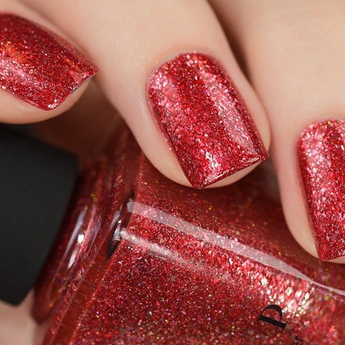 Stopping Traffic Fire Engine Red Holographic Nail Polish | Etsy