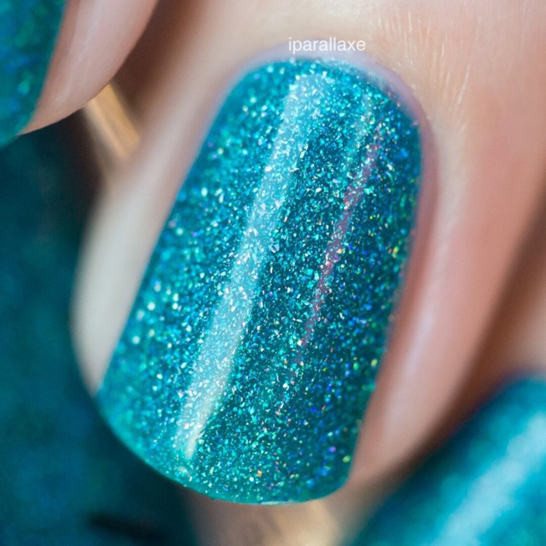 Harbour Island - Caribbean Blue Holographic Nail Polish - Etsy