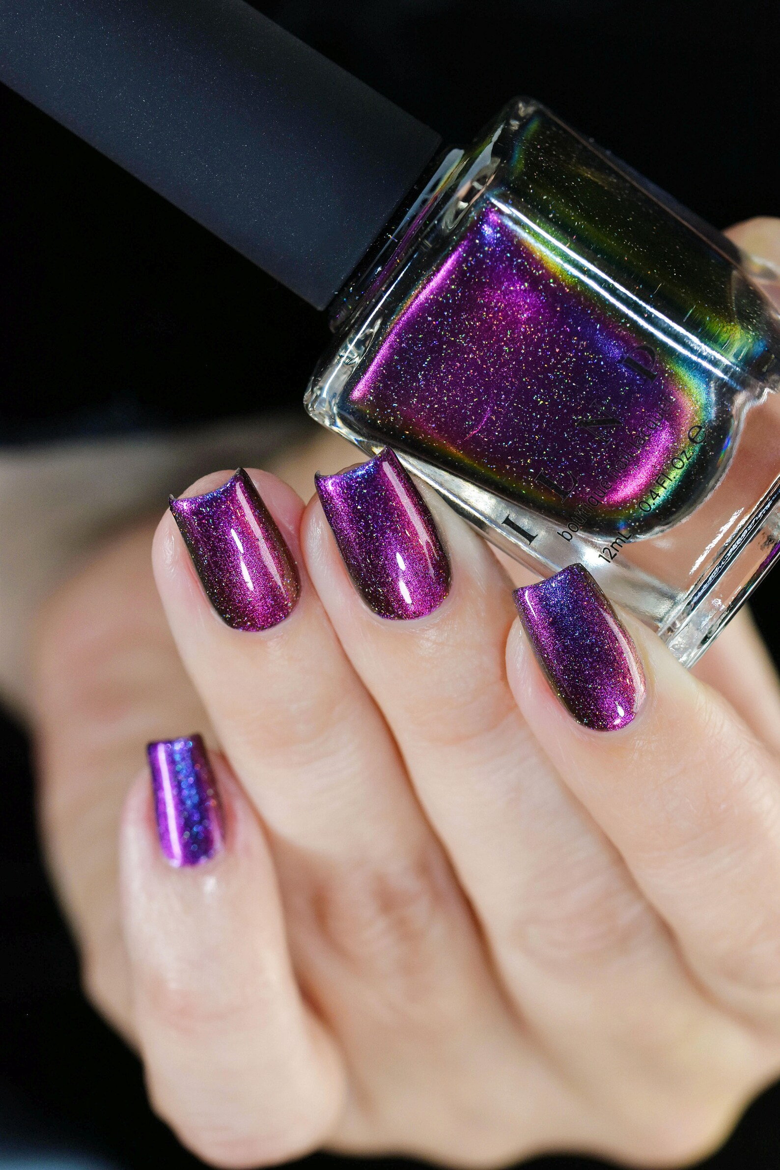 Tilted H Purple to Orange Holographic Ultra Chrome Nail | Etsy