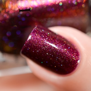 Royalty - Deep Claret Holographic Nail Polish - Etsy