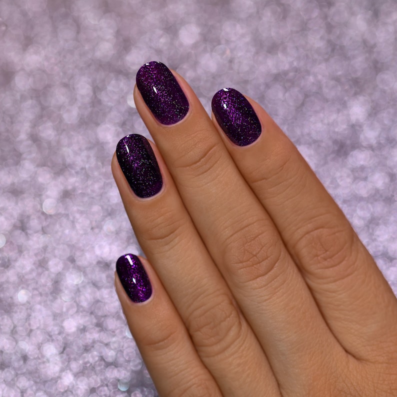Guest List - Blackened Grape Holographic Nail Polish - Etsy