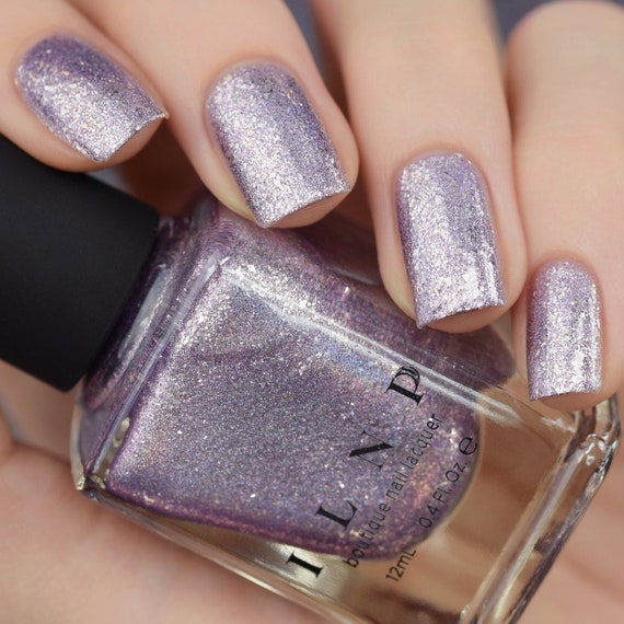 Lilac And Silver Nails
