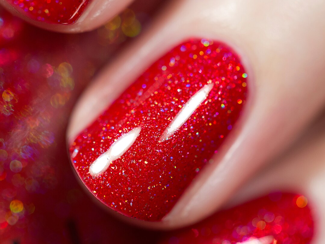 Stopping Traffic - Fire Engine Red Holographic Nail Polish - Etsy
