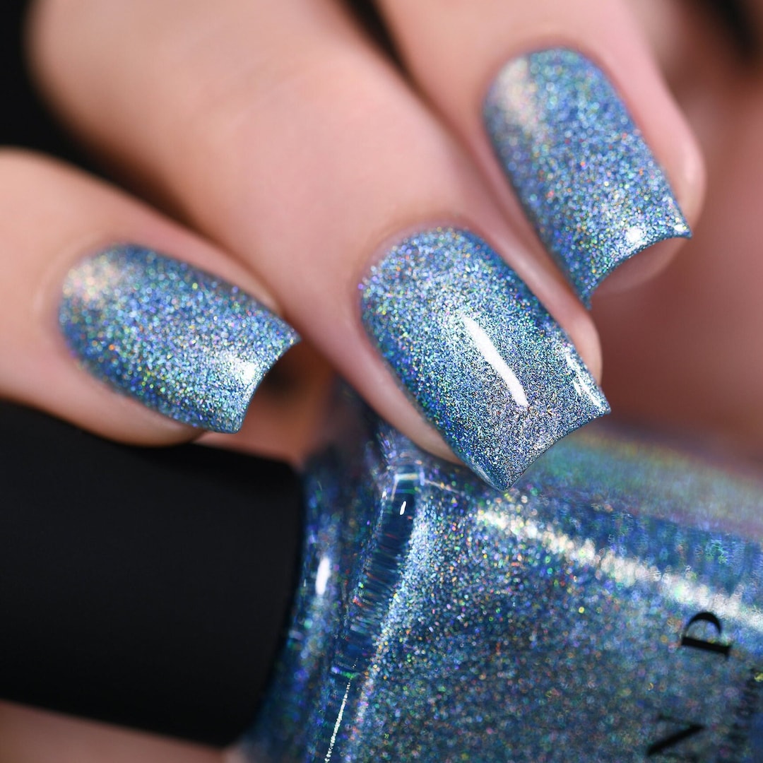 Cold as Ice - Icy Blue Ultra Holographic Nail Polish - Etsy