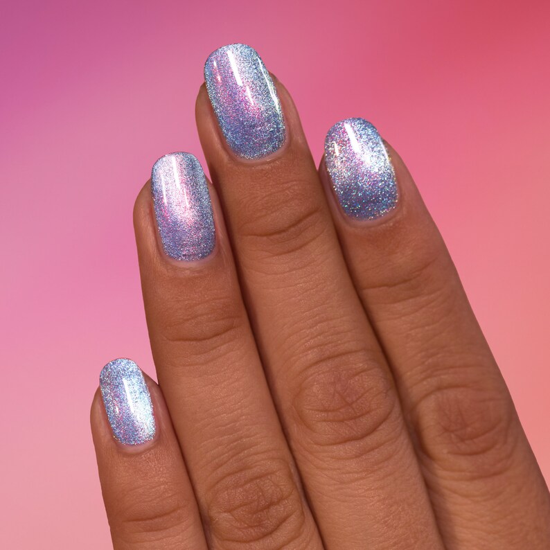 Skye - Pale Blue Magnetic Shimmer Nail Polish - Etsy