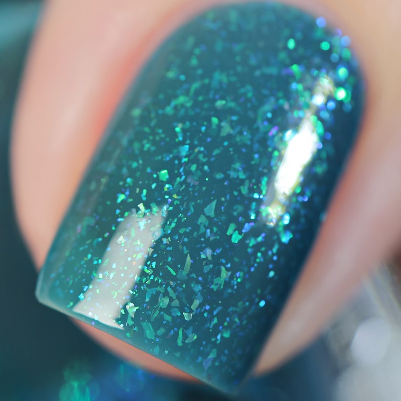 The Message Celadon Blue Jelly Shimmer Nail Polish | Etsy