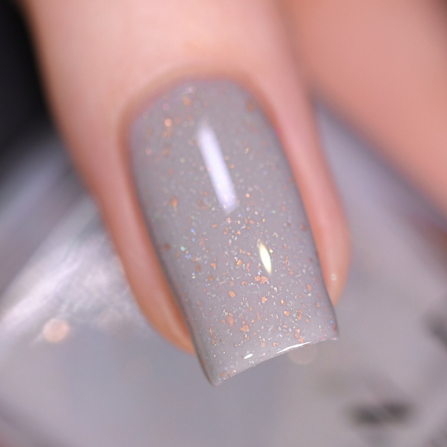 Tombstone Bone Grey Holographic Nail Polish - Etsy