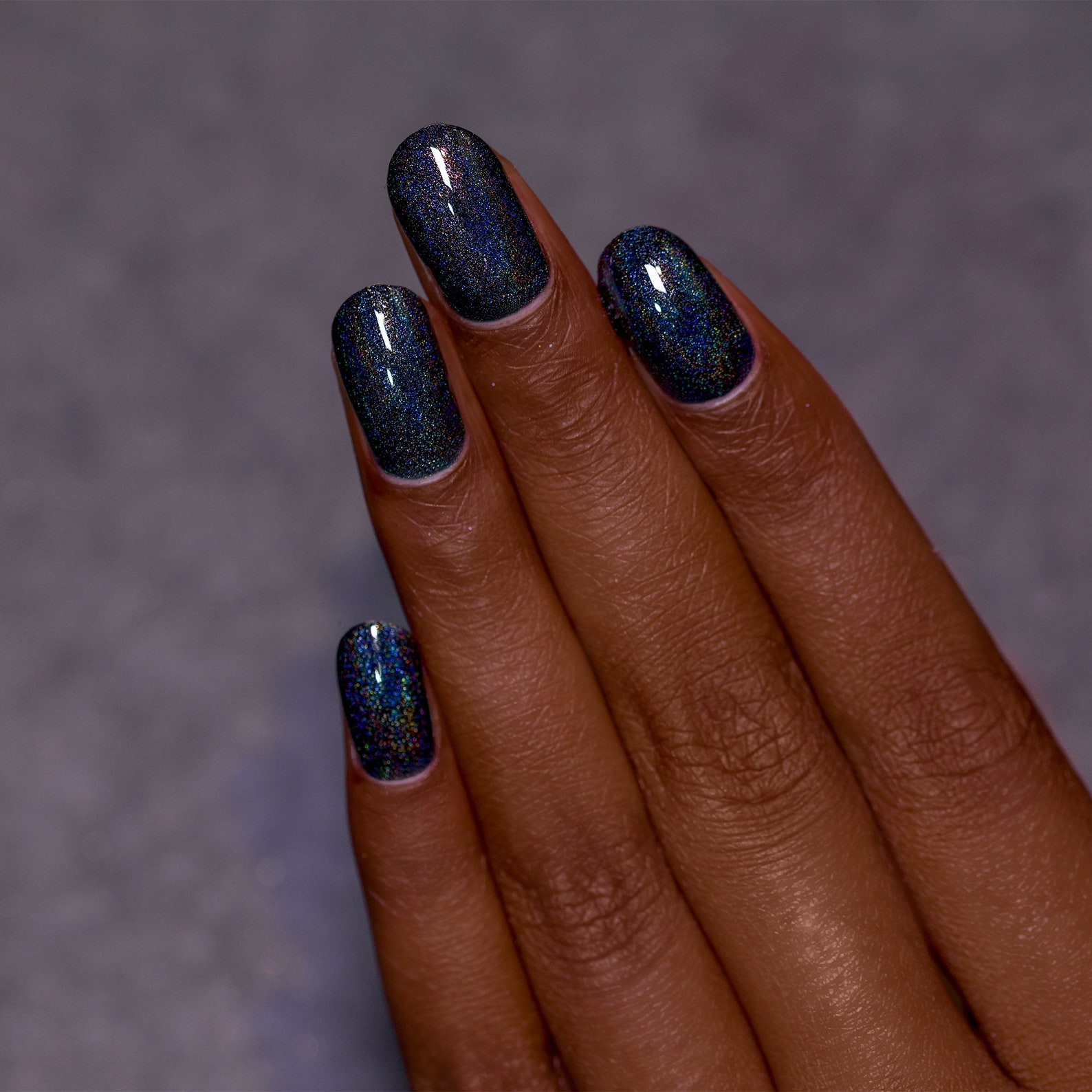 Black Magic Deep Black Holographic Nail Polish | Etsy