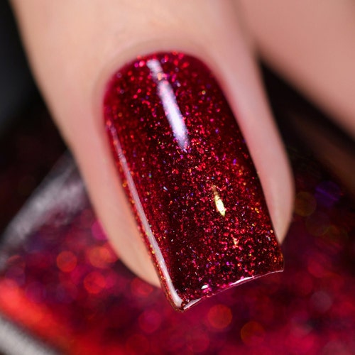 Poppy Poppy Red Holographic Jelly Nail Polish - Etsy