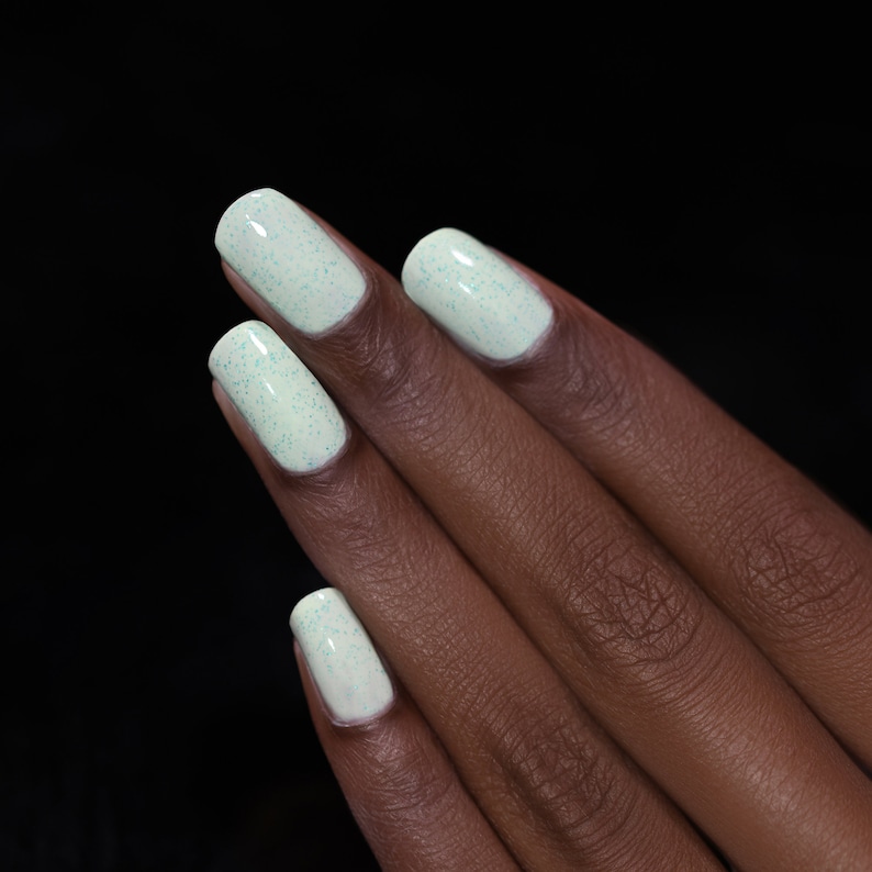 Dew Drop Pastel Mint Speckled Nail Polish - Etsy