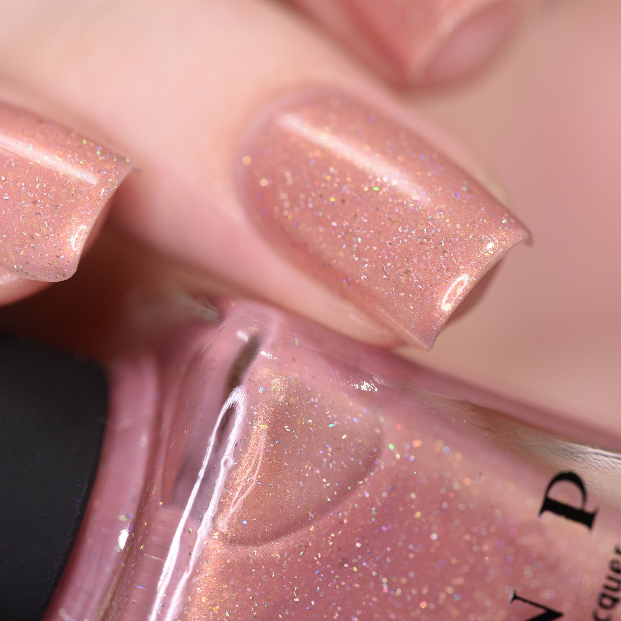 Bliss - Soft Pink Holographic Nail Polish - Etsy