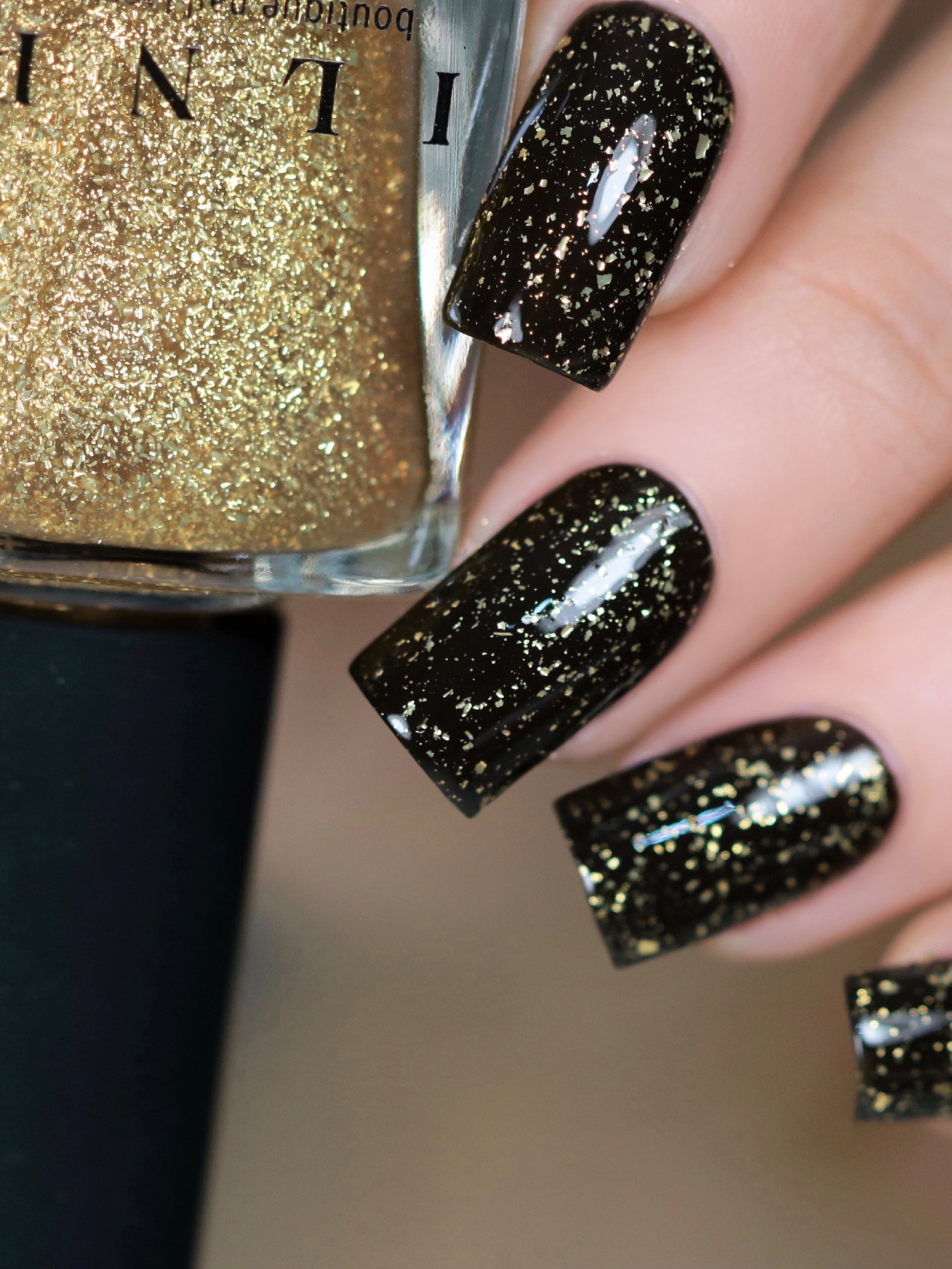 Karma - Gold Flake Top Coat Nail Polish - Etsy